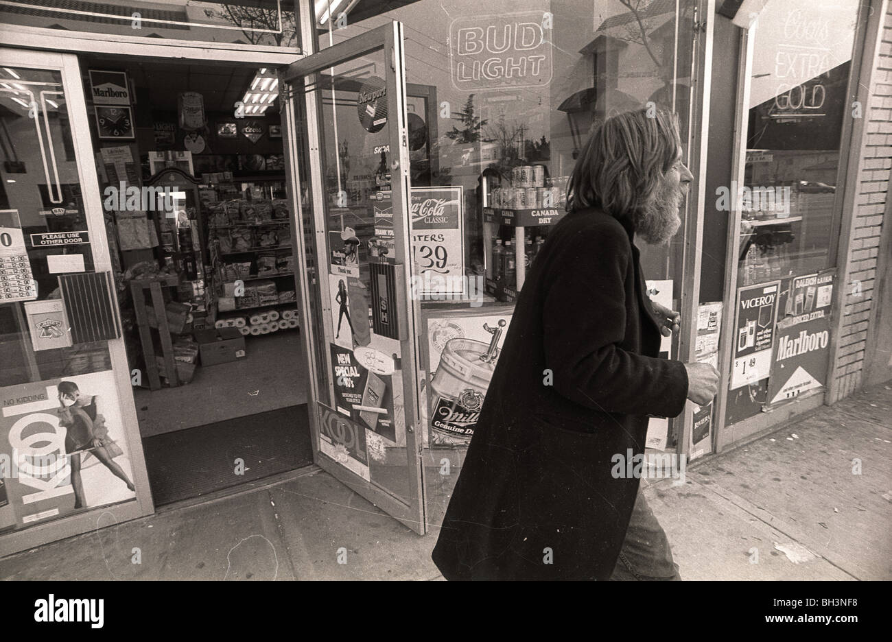 1960s musician Skip Spence outside a halfway house on the streets of ...