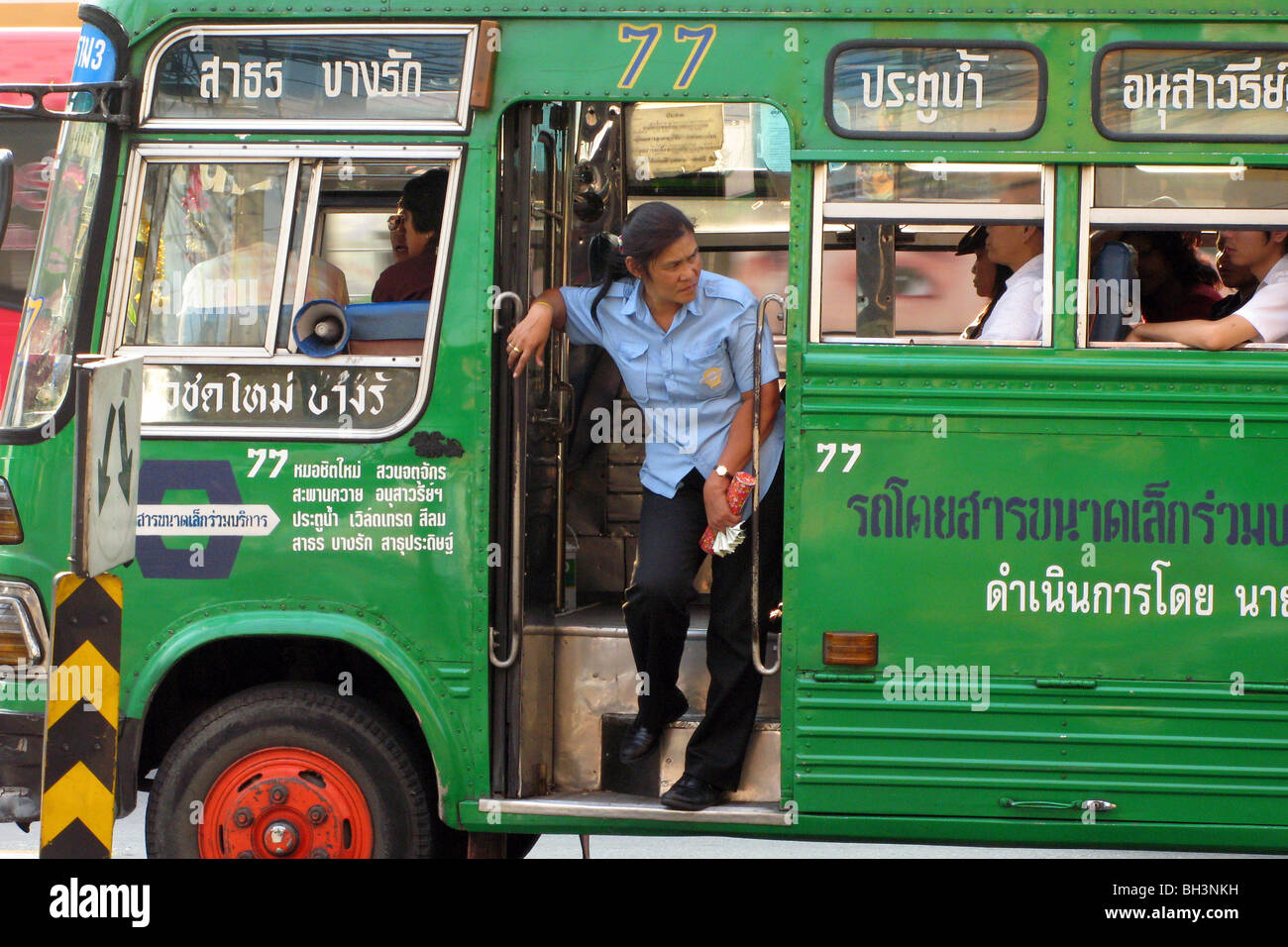 PASSENGERS IN A BUS, BANGKOK, THAILAND Stock Photo - Alamy