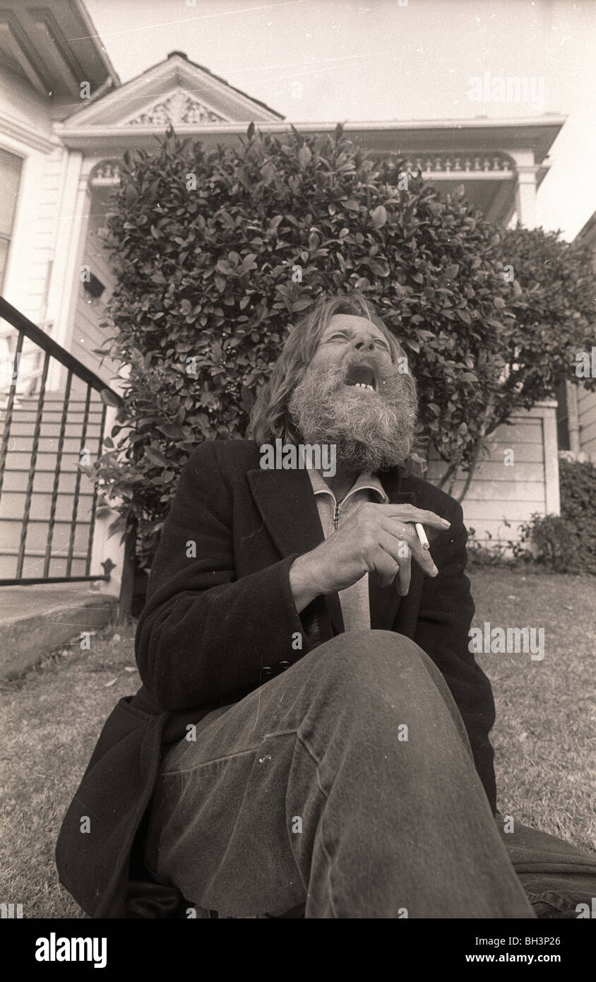 1960s musician Skip Spence outside a halfway house on the streets of ...