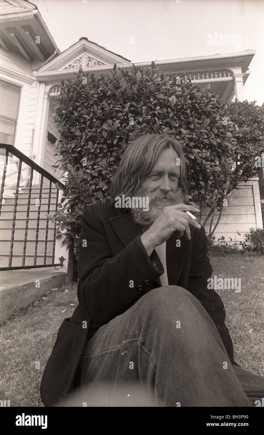 1960s musician Skip Spence outside a halfway house on the streets of ...