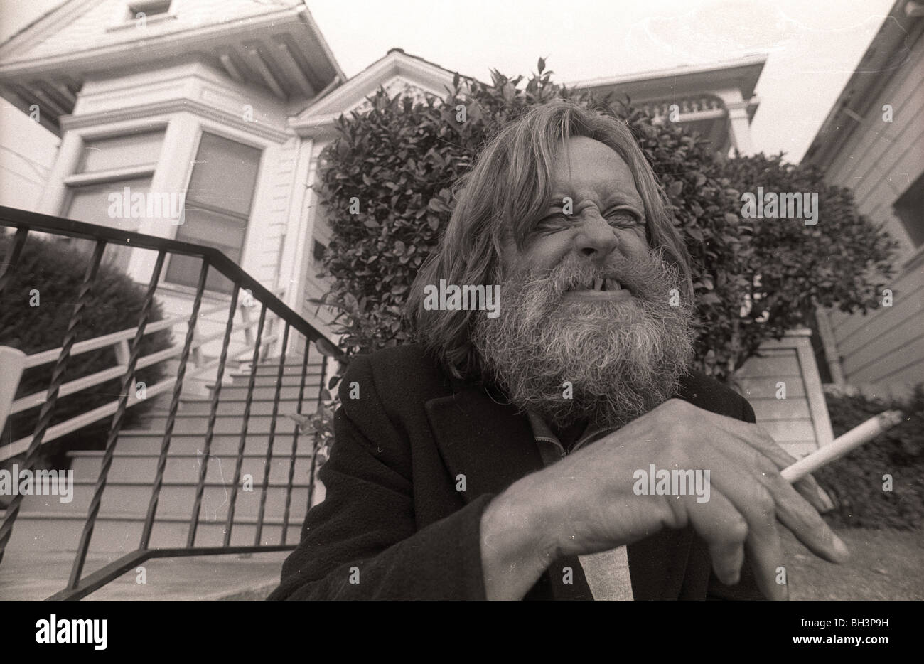 1960s musician Skip Spence outside a halfway house on the streets of ...