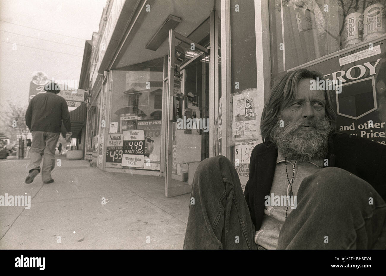 1960s musician Skip Spence outside a halfway house on the streets of ...