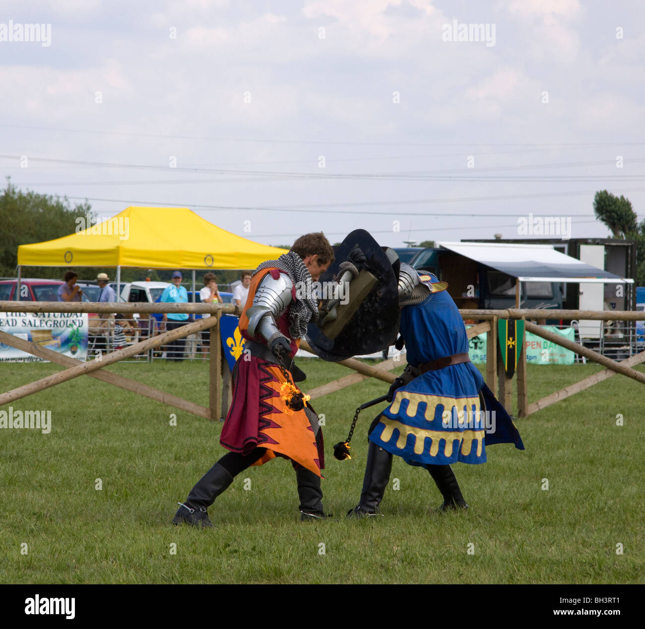 Demonstration of medieval sporting contest Stock Photo - Alamy