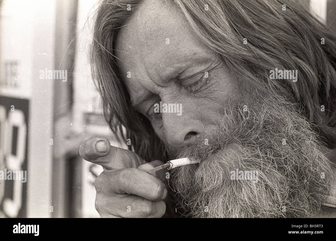 1960s musician Skip Spence outside a halfway house on the streets of ...