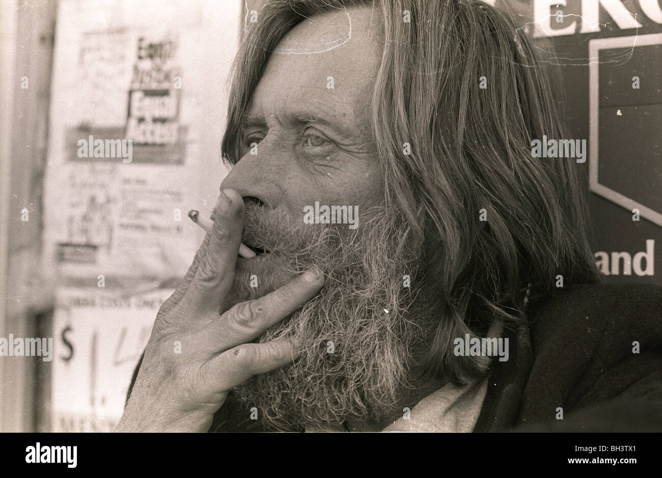 1960s musician Skip Spence outside a halfway house on the streets of ...