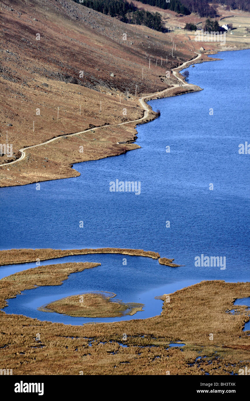 Path along Loch Lee Stock Photo - Alamy