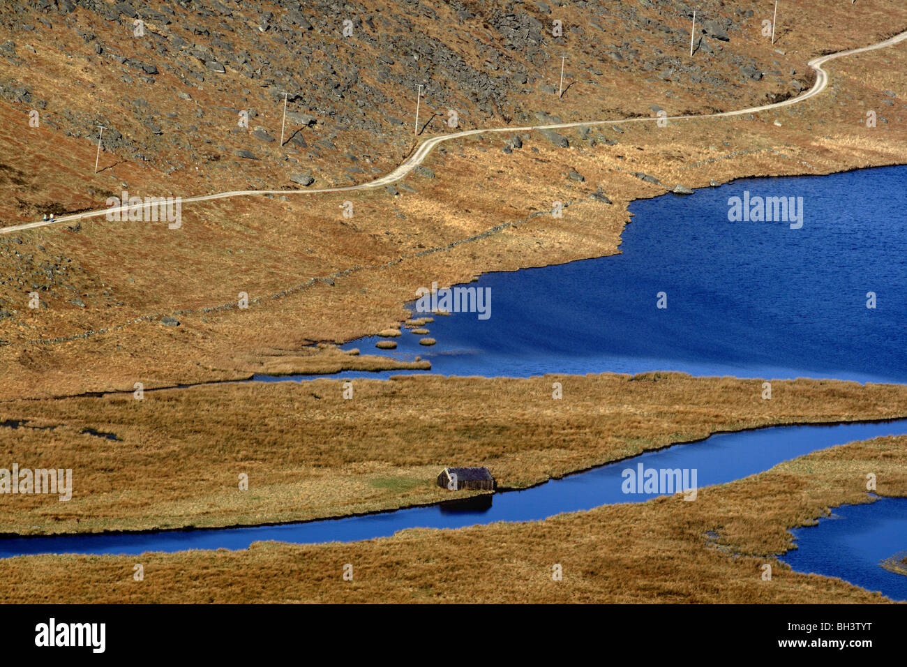 Path along Loch Lee Stock Photo - Alamy