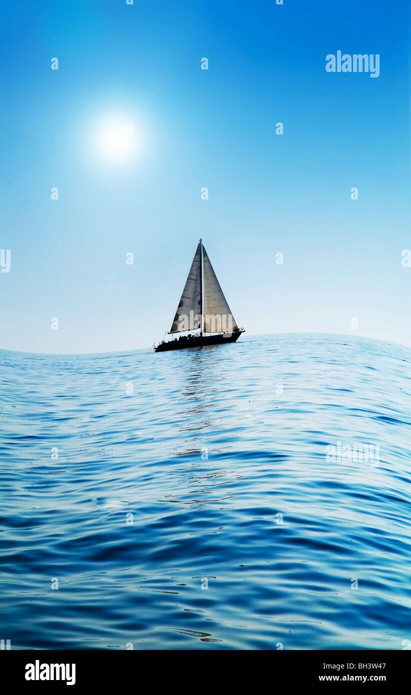 Sailing vessel on the sea Stock Photo - Alamy