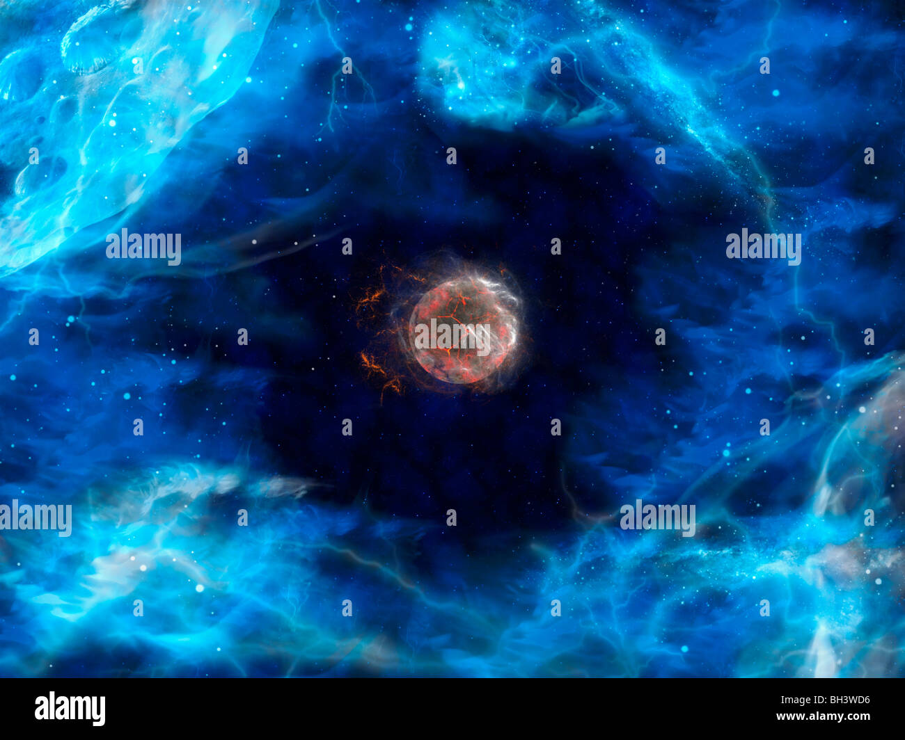 remote planet in the infinite space Stock Photo - Alamy