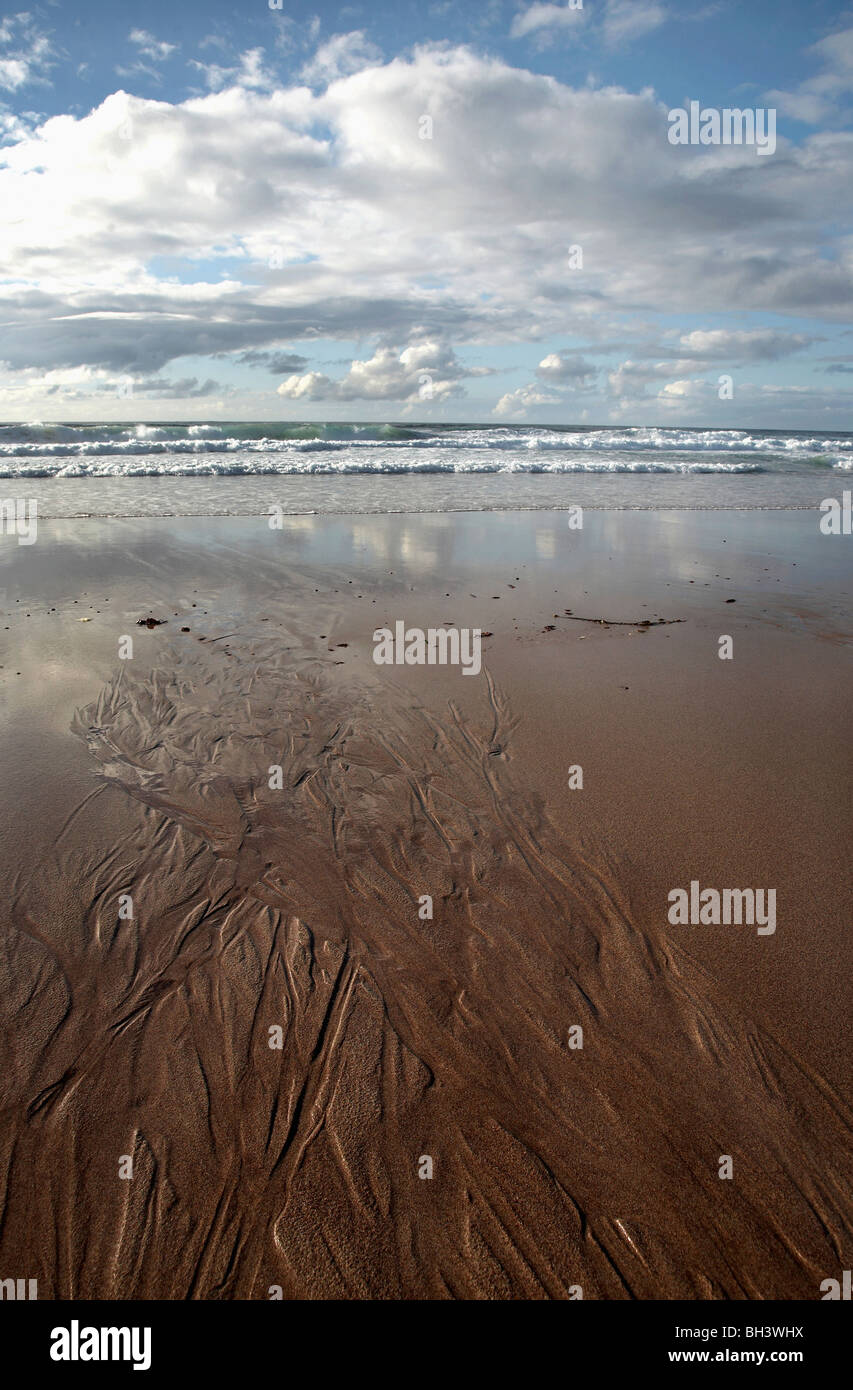 Tidal patterns in sand at Sandwood Bay Stock Photo - Alamy