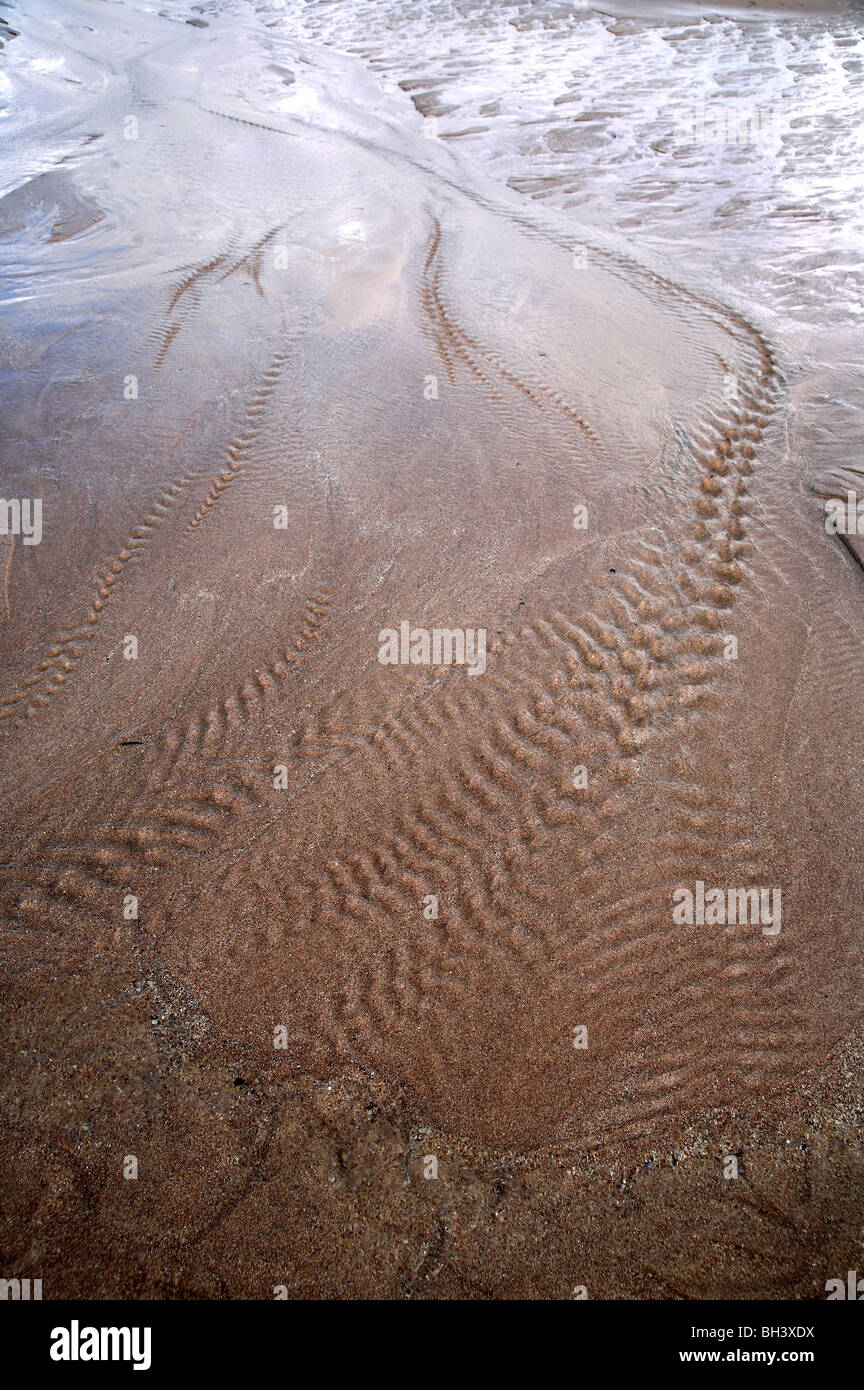 Tidal patterns in sand at Sandwood Bay Stock Photo - Alamy