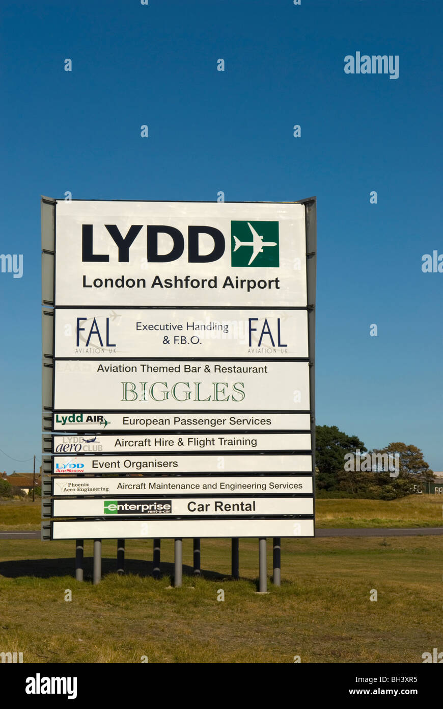 entrance sign of london ashford lydd airport Stock Photo - Alamy