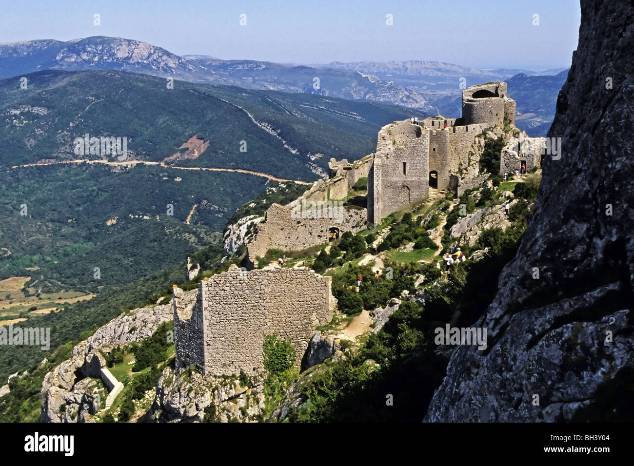 CATHAR CASTLE OF PEYREPERTUSE, CORBIERES WINE REGION, AUDE (11), FRANCE ...