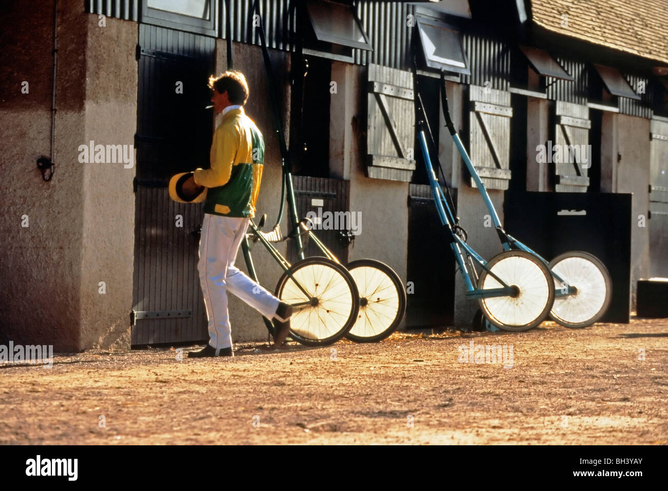 JOCKEY AND STALL, CAEN RACE TRACK, CALVADOS (14), NORMANDY, FRANCE ...