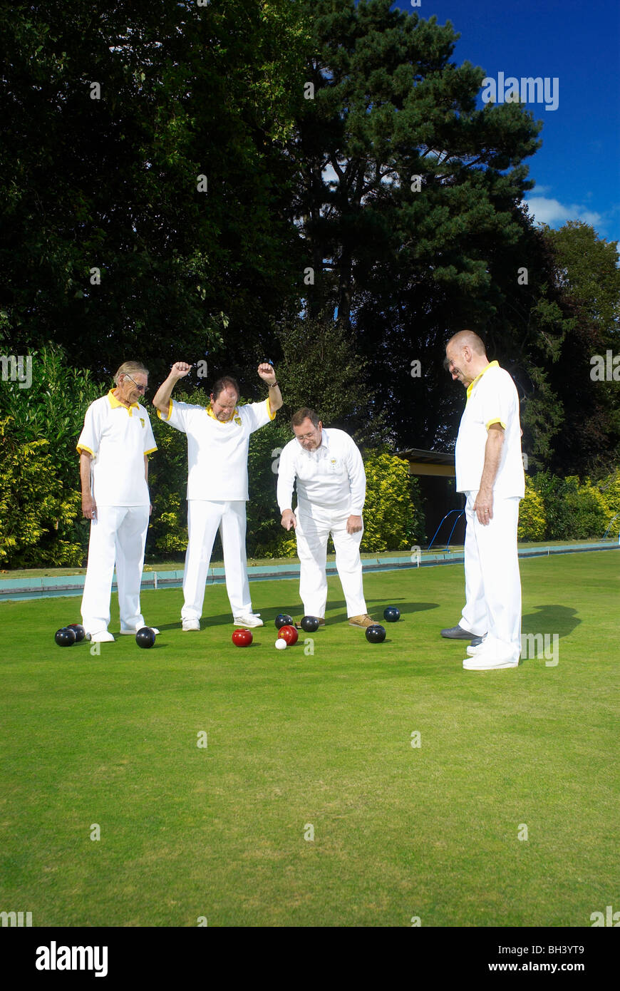 bowler and referee Stock Photo - Alamy