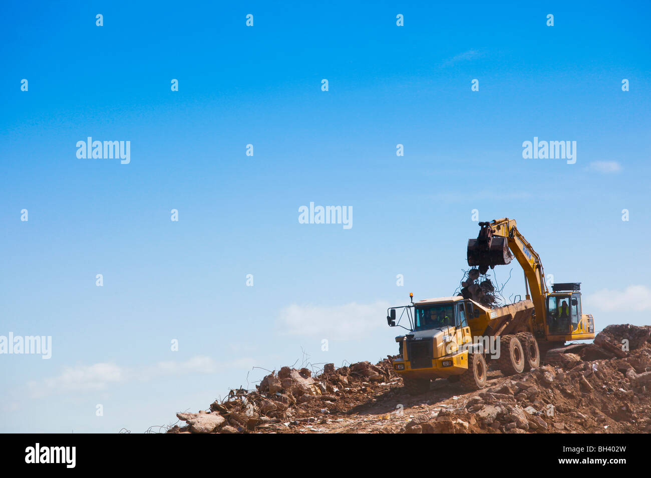 Heavy plant working on site at Longbridge North and West Stock Photo ...