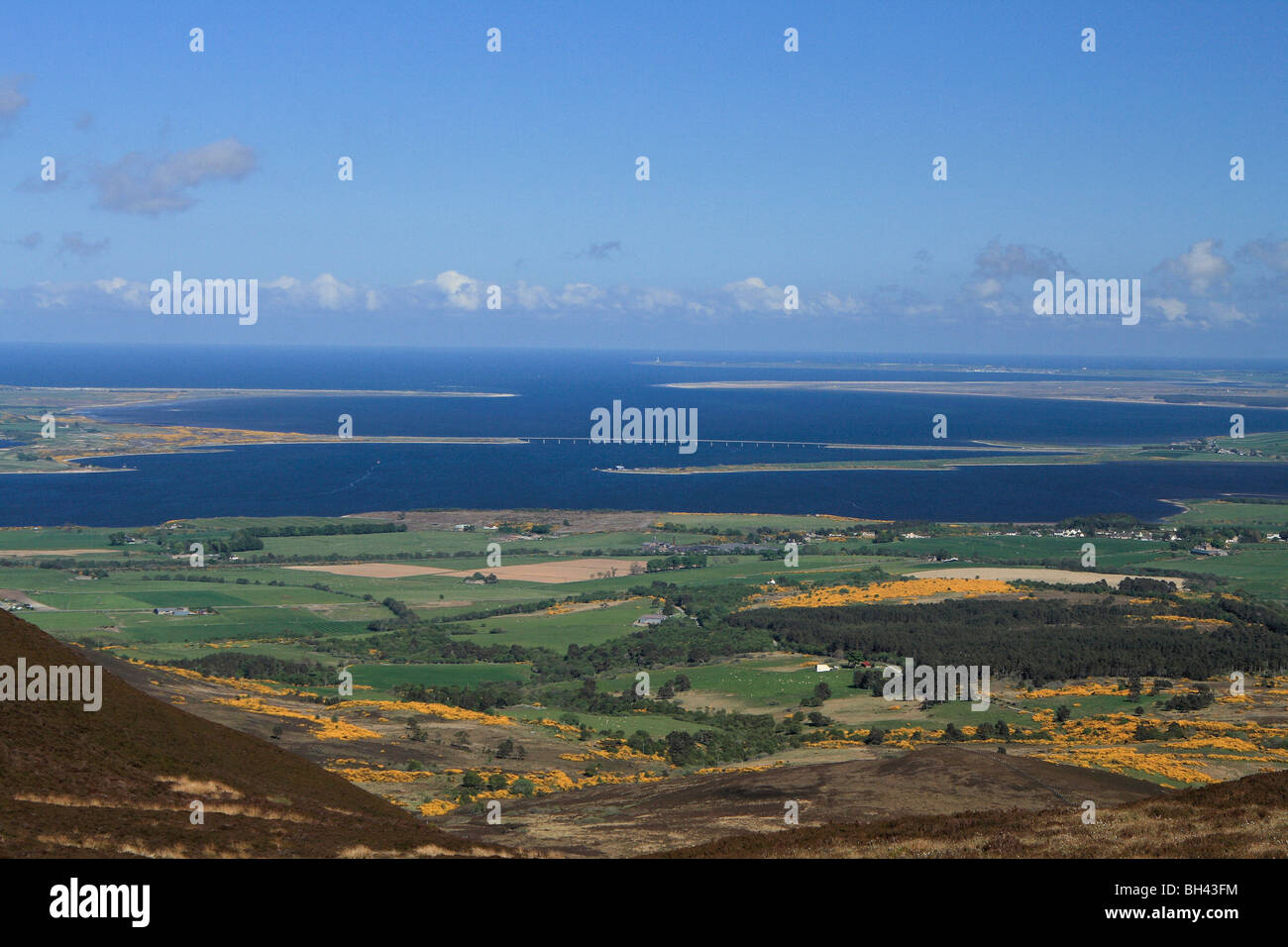 Dornoch Firth and the Dornoch bridge seen from Struie hill Stock Photo ...