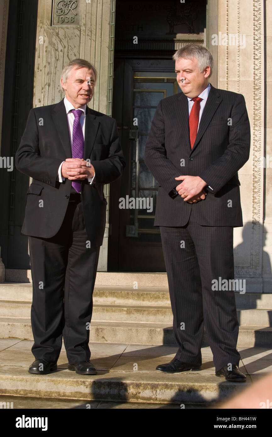 Carwyn Jones (R) on first day as First Minister of the Welsh Assembly ...