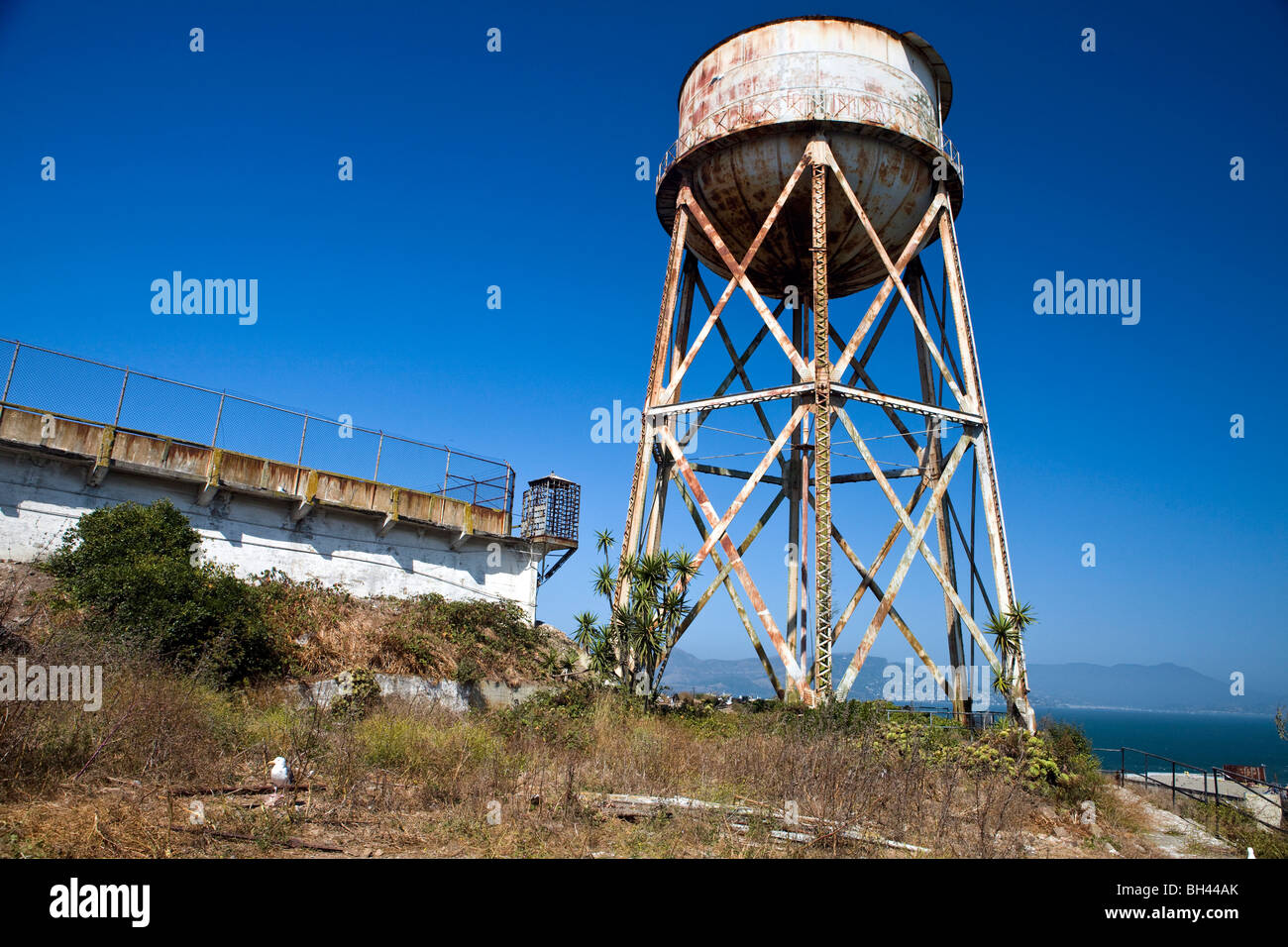 The water tower, Alcatraz Island, Golden Gate National Recreation Area ...