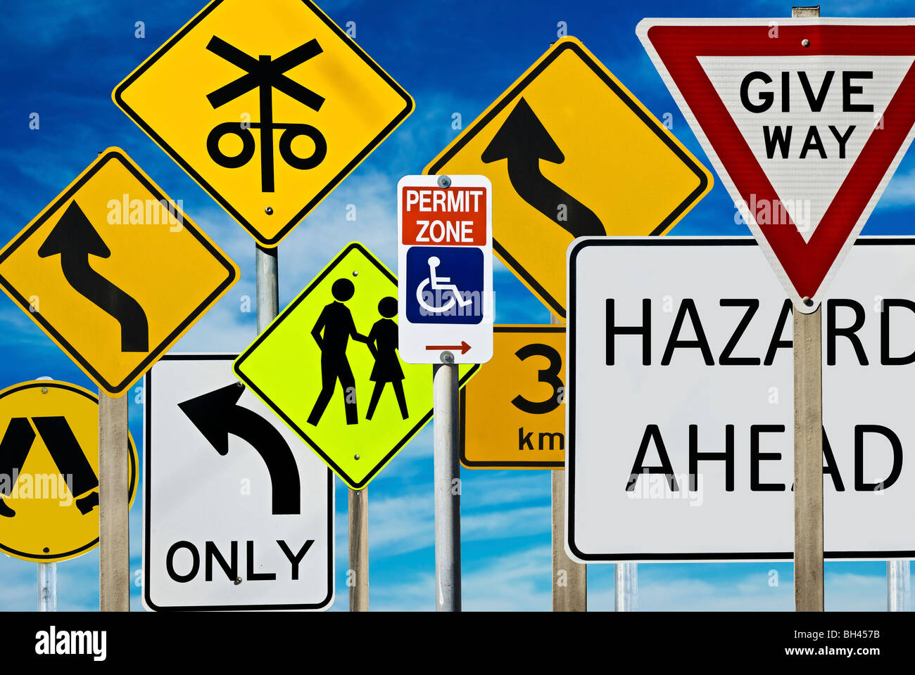 A Collection of various road signs Stock Photo - Alamy