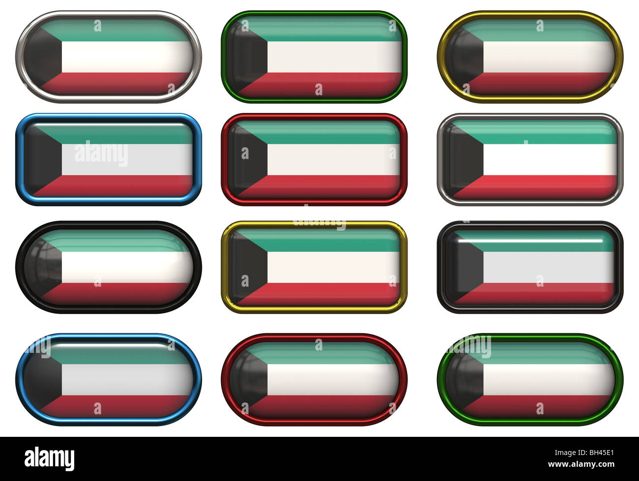 twelve buttons of the Flag of Kuwait Stock Photo - Alamy
