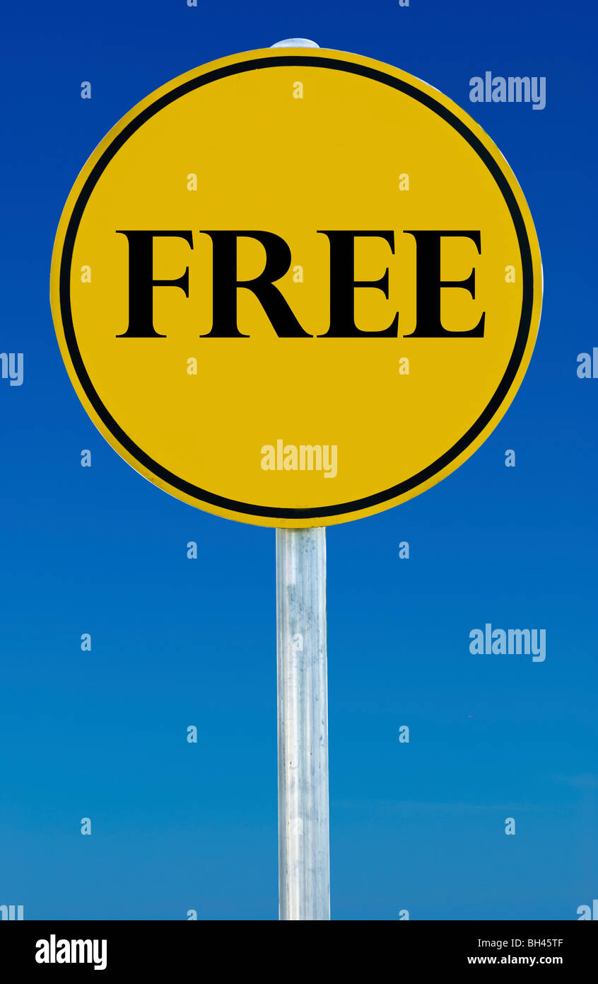 A Free sign isolated on white background Stock Photo - Alamy