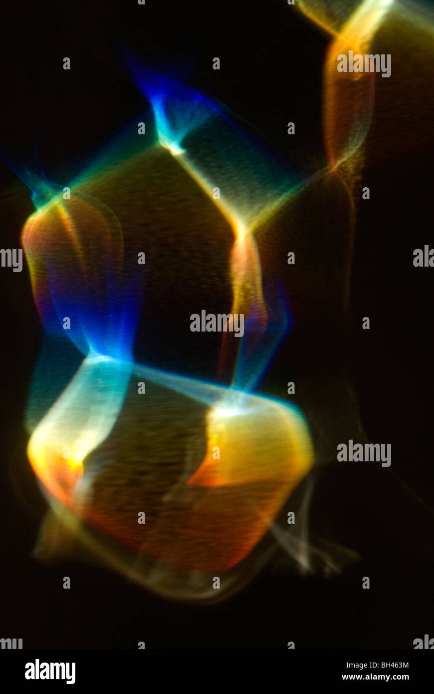 Spectrum abstract effect caused by natural sunlight refected onto a ...