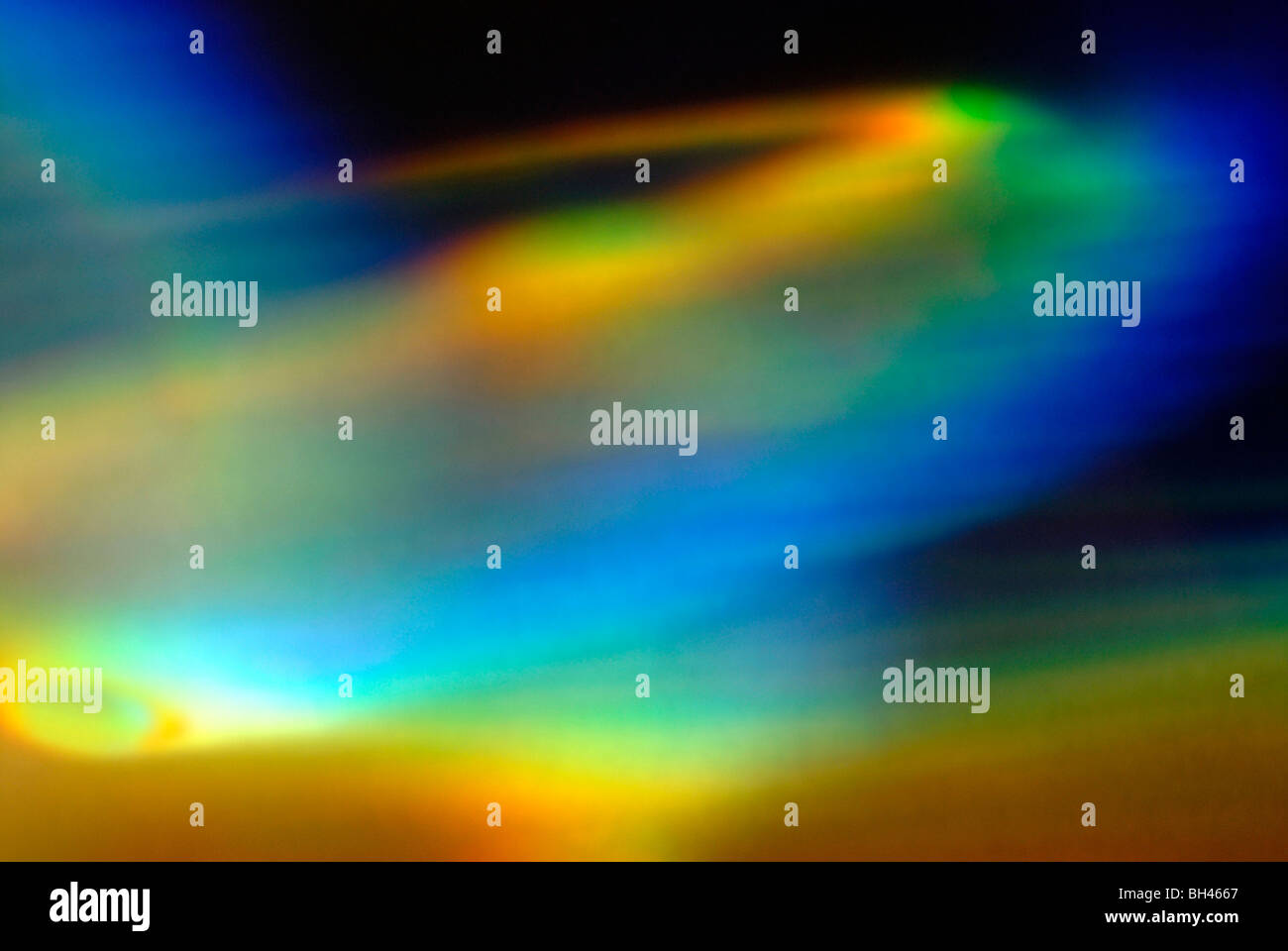 Spectrum abstract effect caused by natural sunlight reflected on to a ...