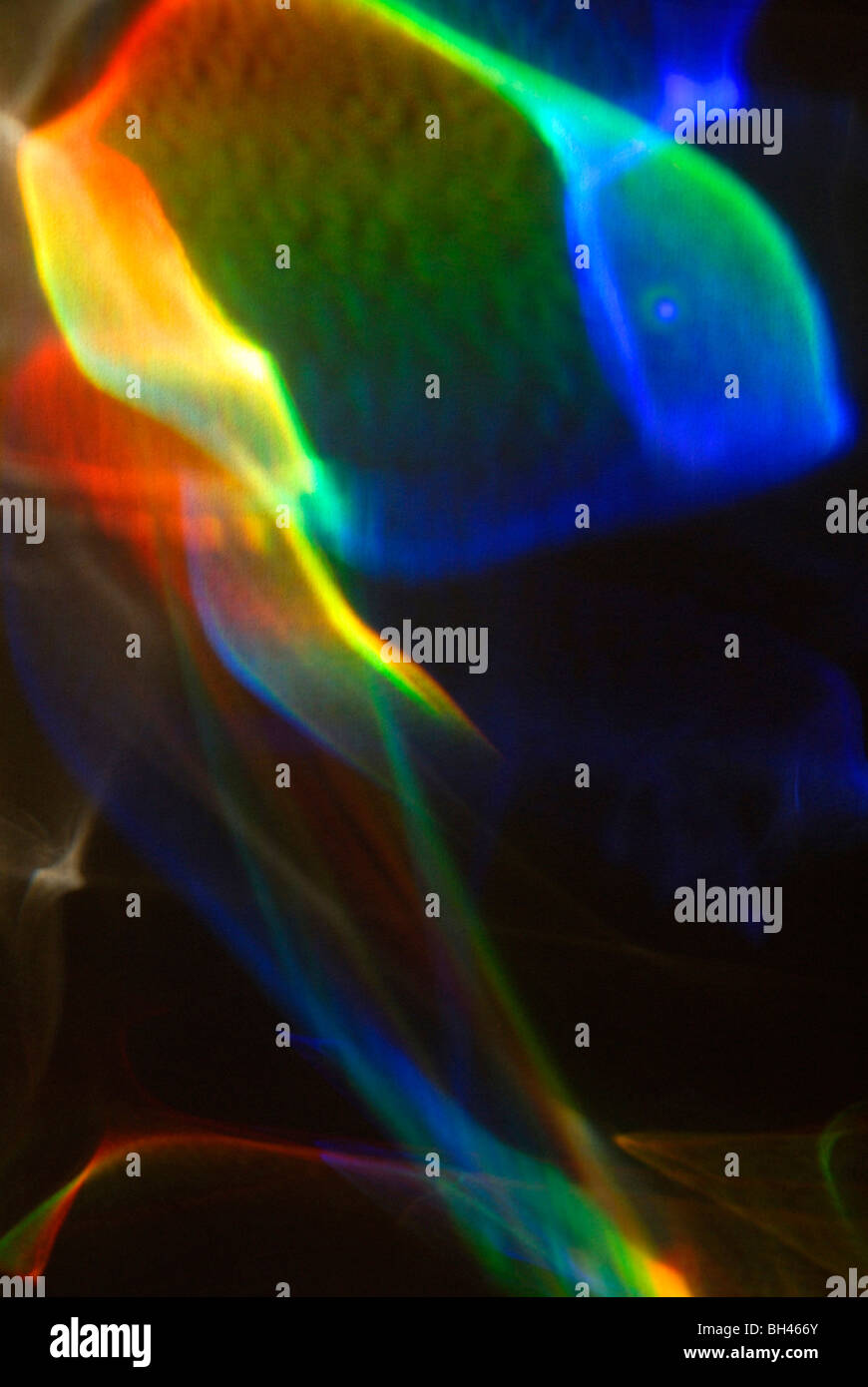 Spectrum abstract effect caused by natural sunlight reflected on to a ...