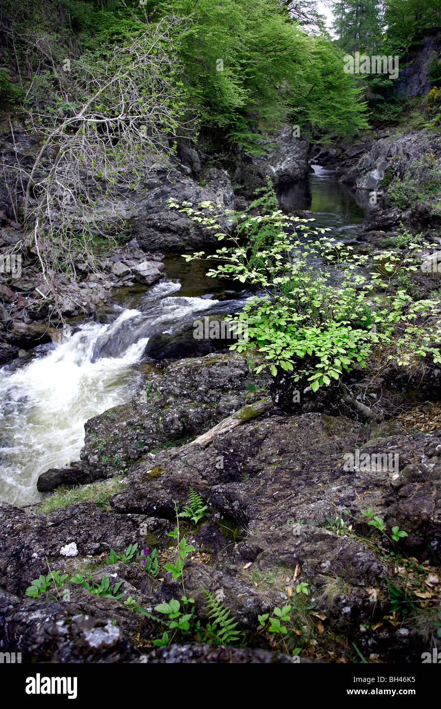 North Esk river at Glen Esk gorge; known as the rocks of solitude Stock ...