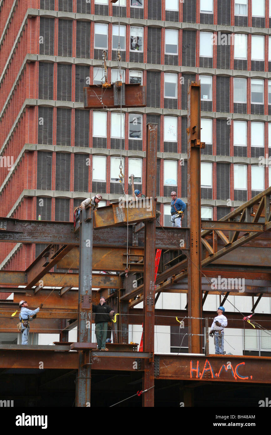 Steel building construction in boston hi-res stock photography and ...