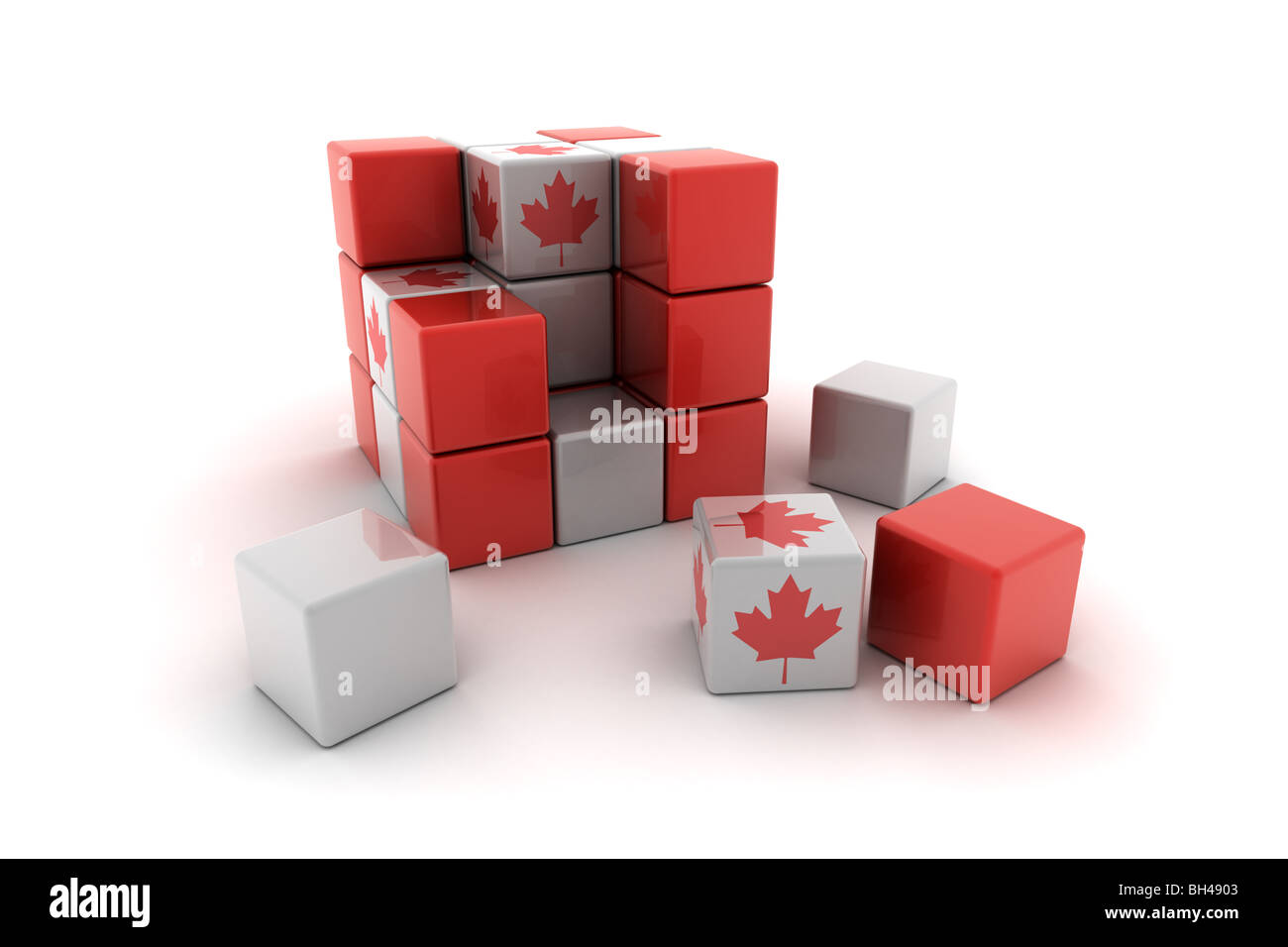 Abstract Canadian flag concept over white background Stock Photo - Alamy