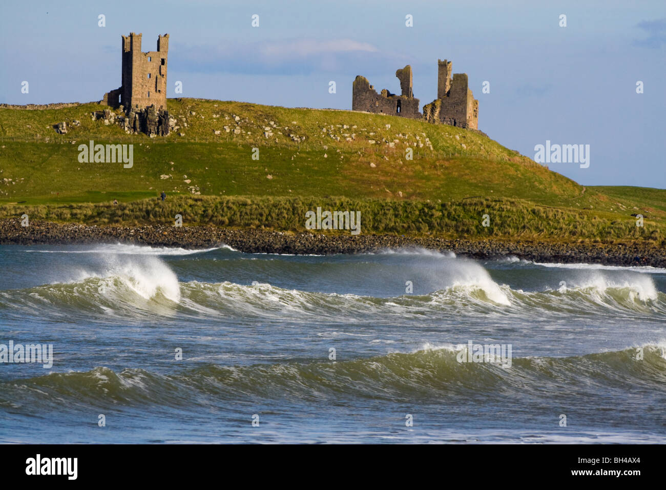 Beach Dunstanburgh Castle Embleton Northumberland Stock Photo - Alamy