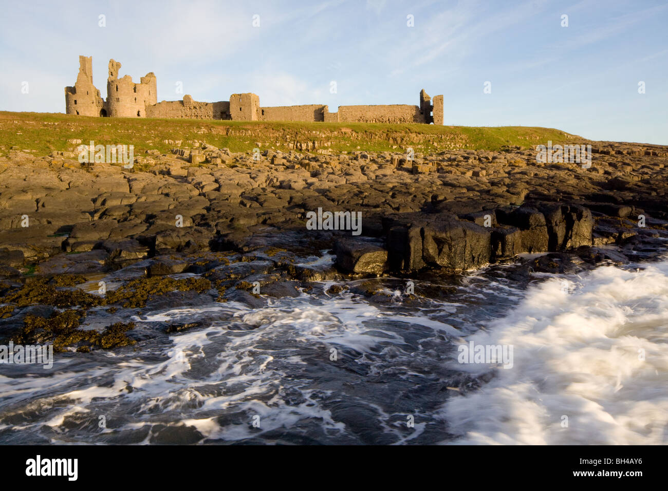 Beach Dunstanburgh Castle Embleton Northumberland Stock Photo - Alamy