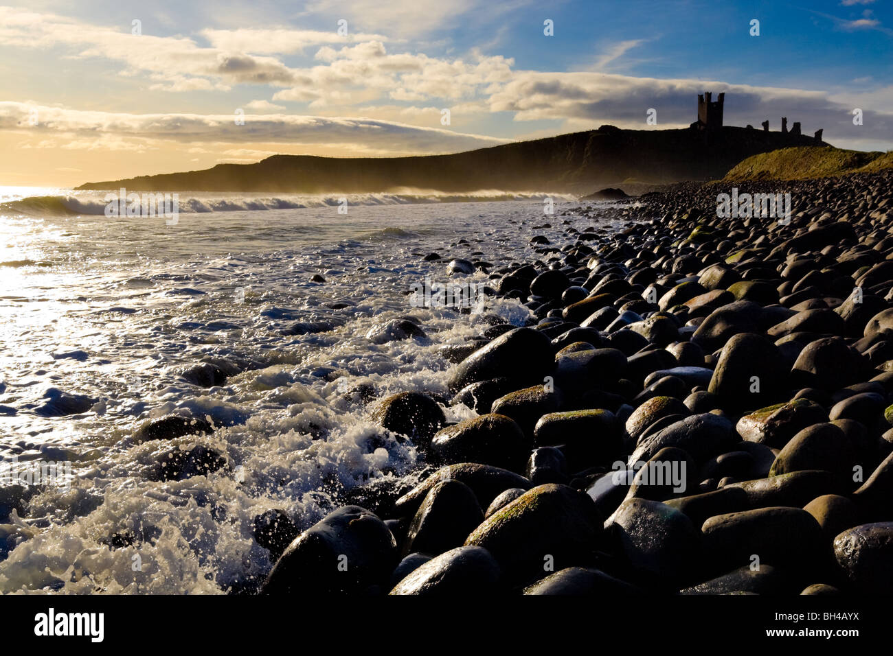 Beach Dunstanburgh Castle Embleton Northumberland Stock Photo - Alamy