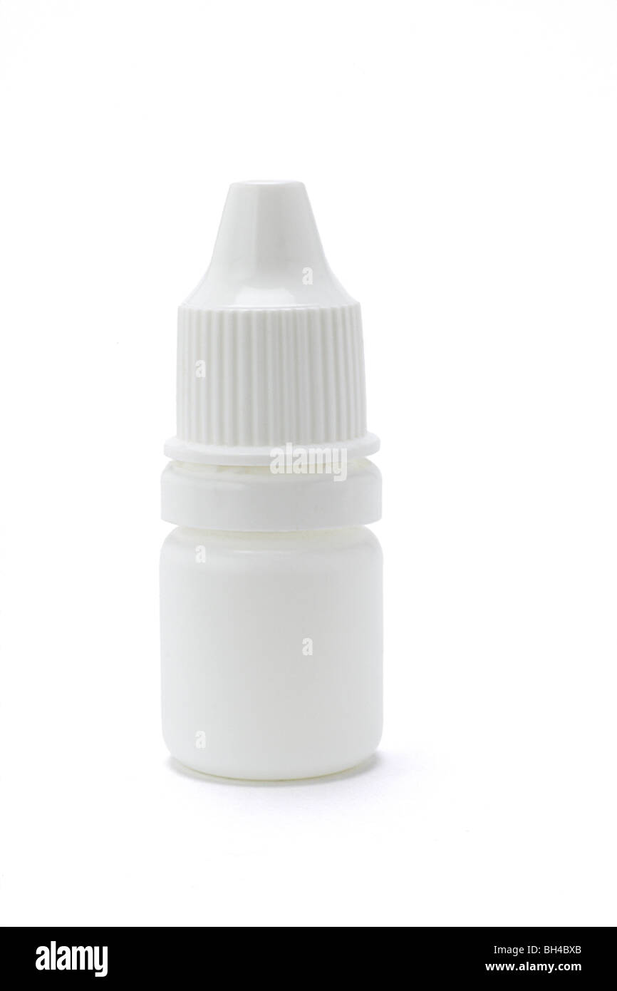 Plastic container for nose and eye drop on white background Stock Photo ...