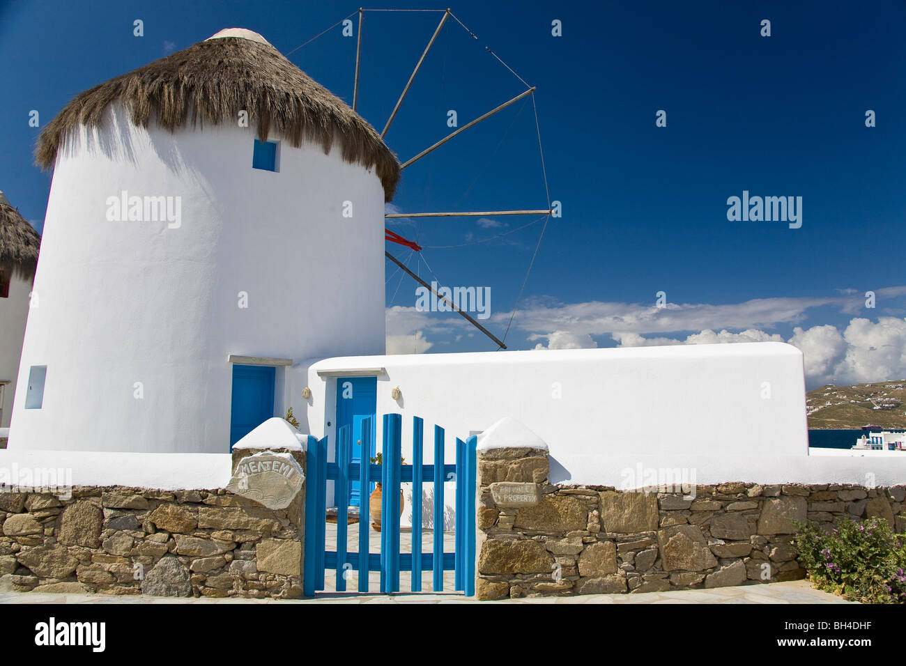 Traditional windmill in Mykonos Stock Photo - Alamy