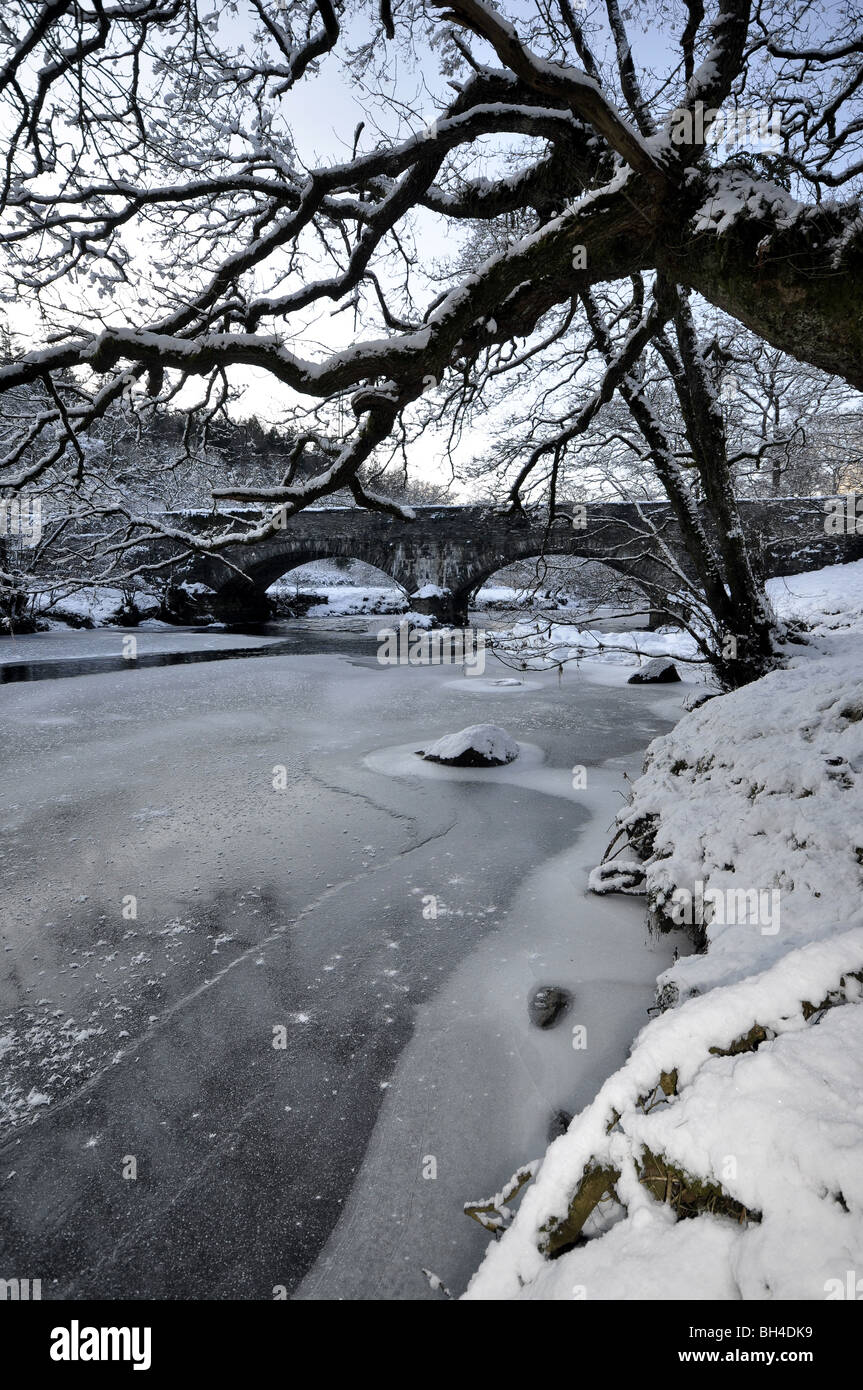 Afon Llugwy Ty-Hyll Betws-y-coed frozen river January 2010 Stock Photo ...