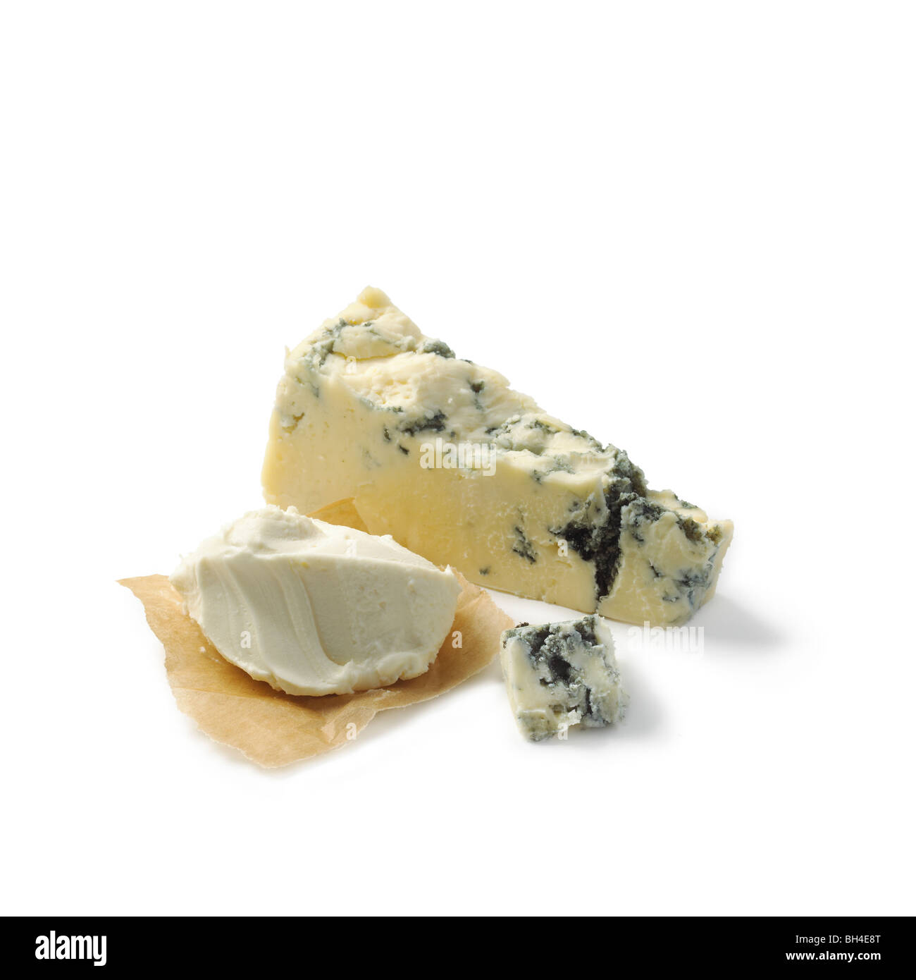 Blue Cheese on a white background Stock Photo - Alamy
