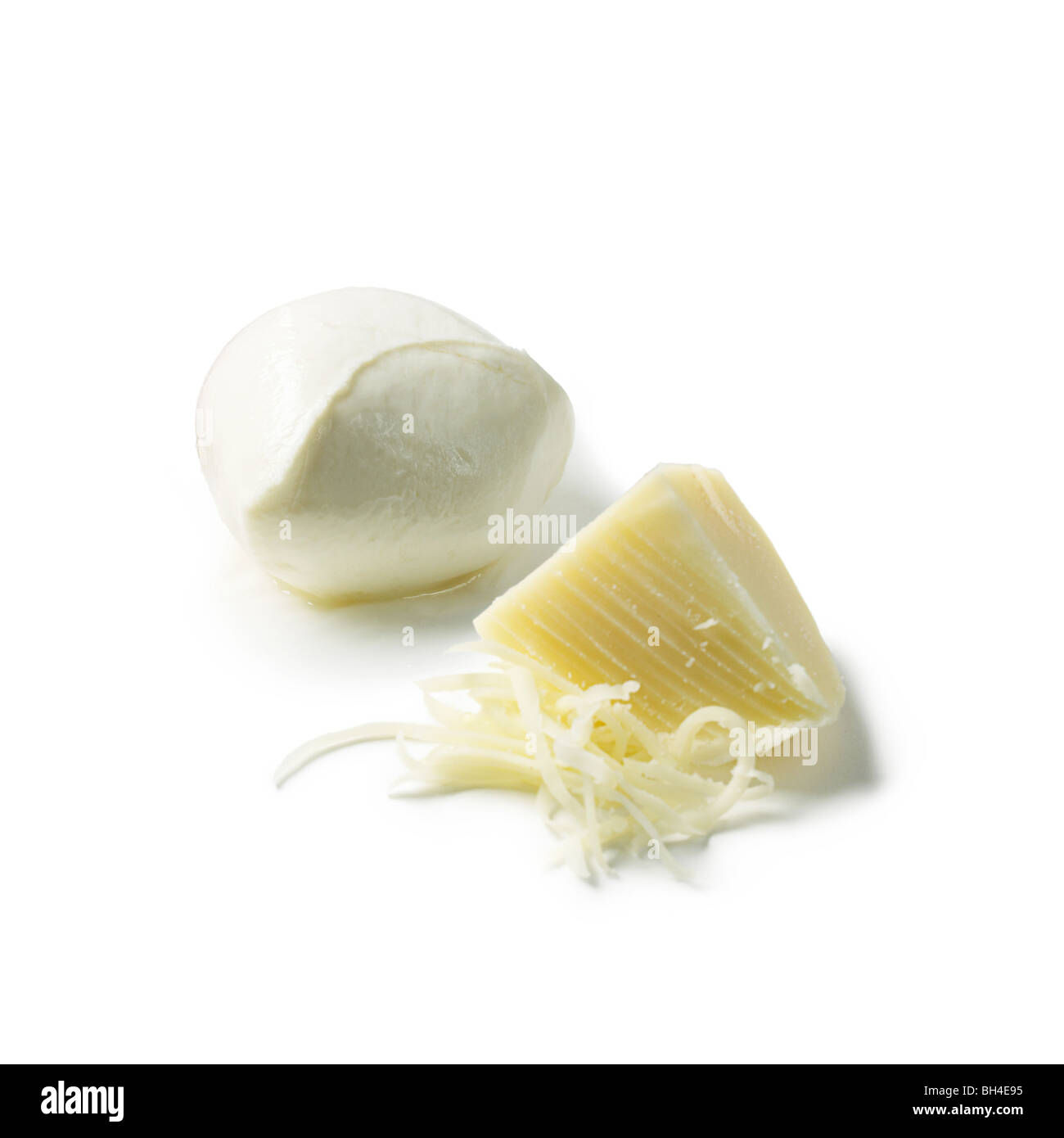 Bocconcini and Mozzarella on a white background Stock Photo - Alamy