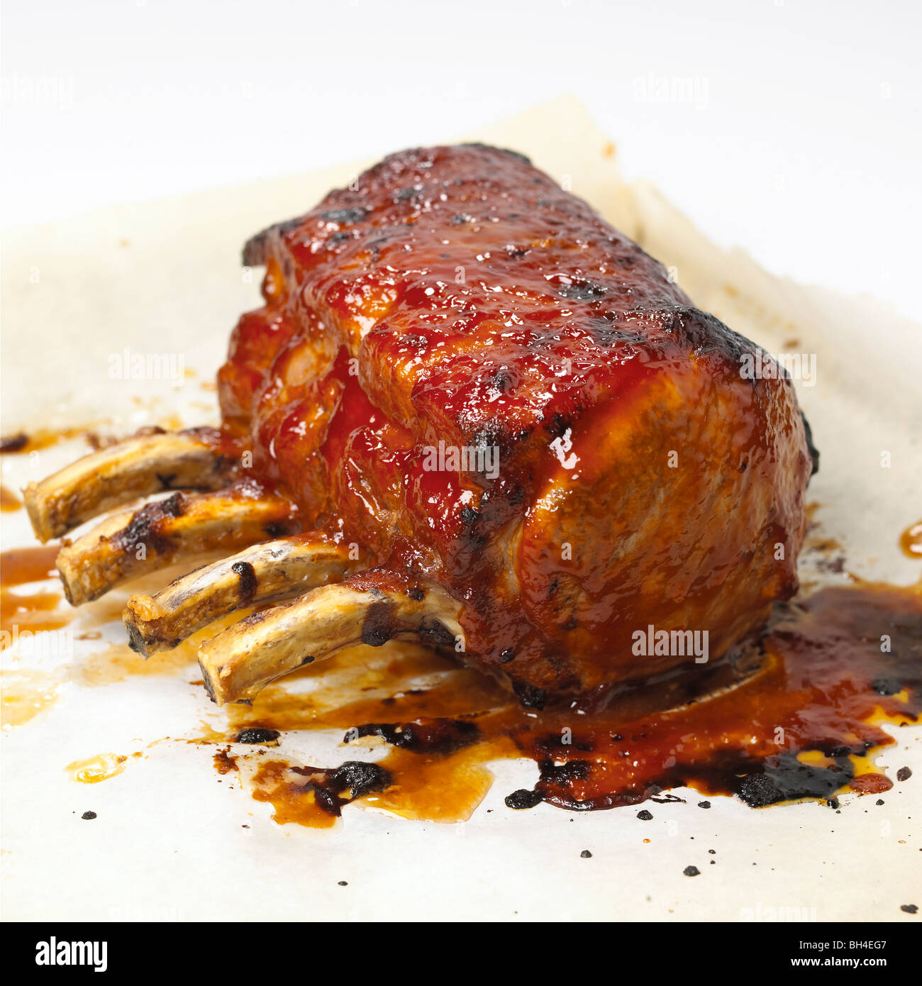 BBQ pork shank on a white background Stock Photo - Alamy