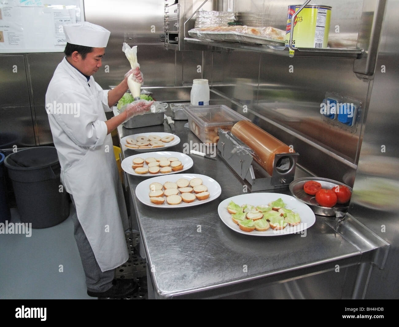 Eurodam cruise ship kitchen Stock Photo - Alamy