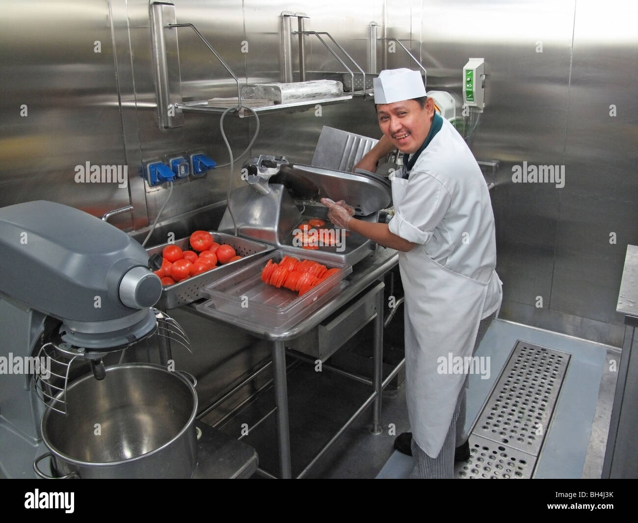 Eurodam cruise ship kitchen Stock Photo - Alamy