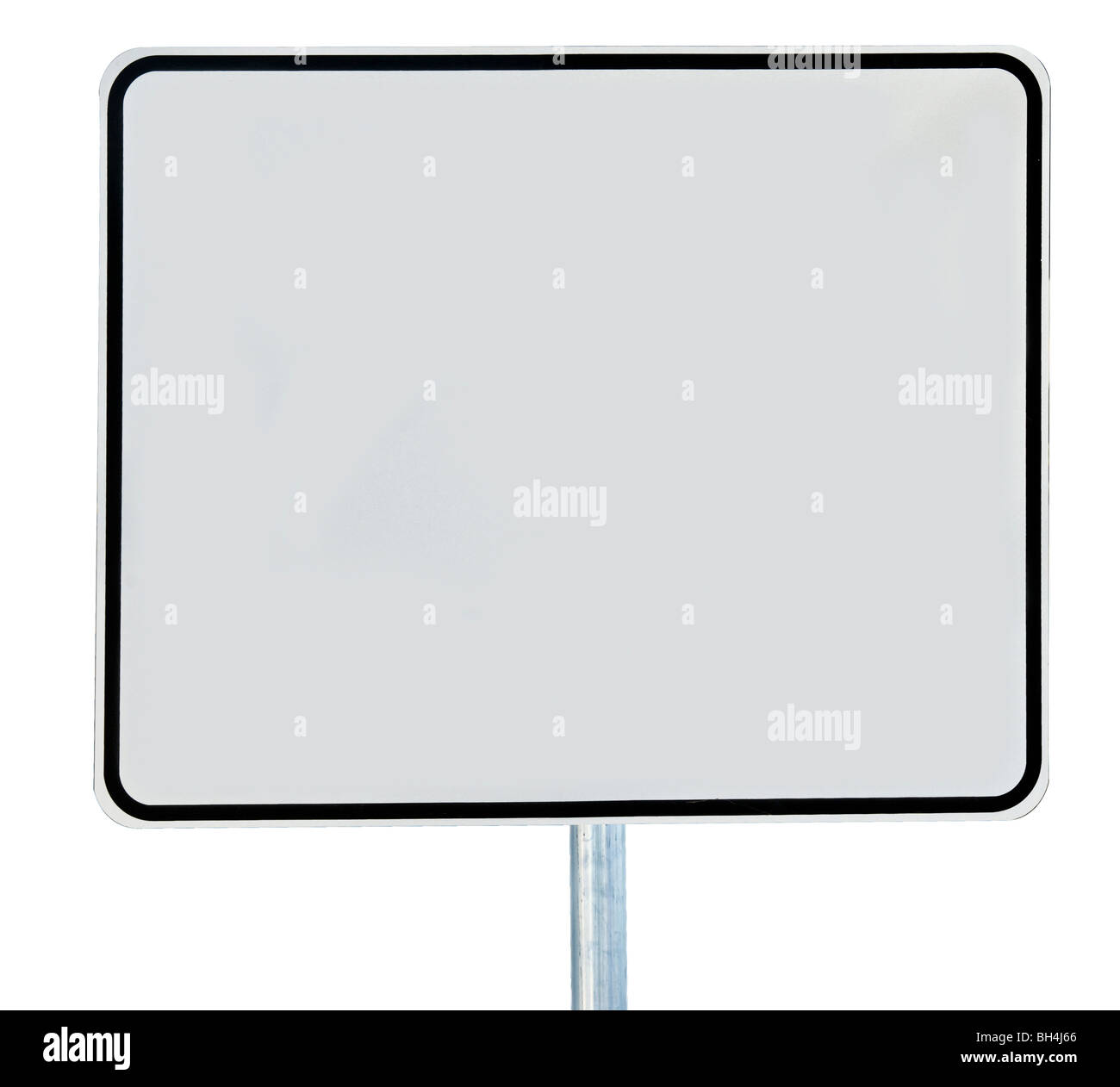 A blank road sign isolated on white Stock Photo - Alamy