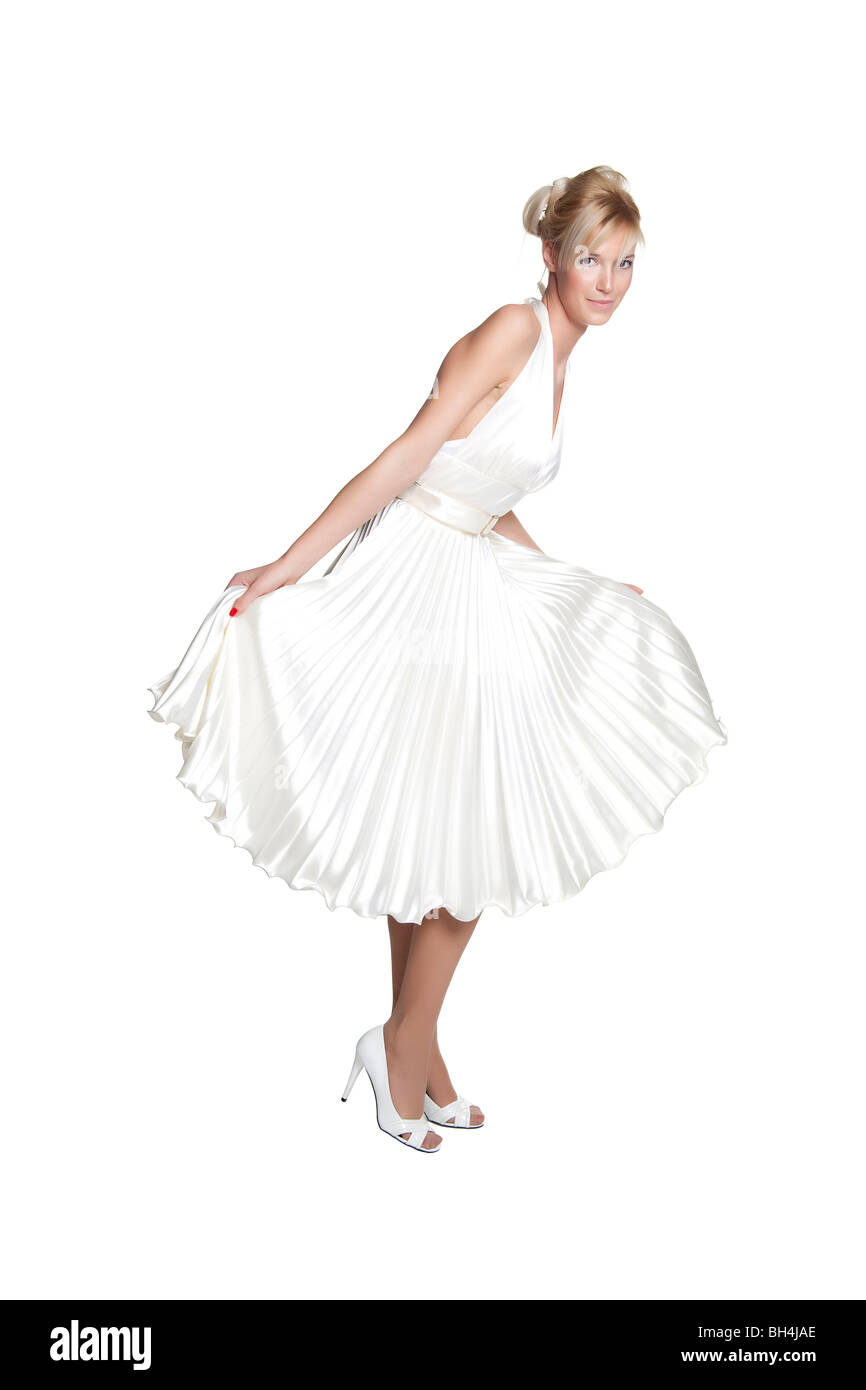 Hostess in Marilin Monroe Costume dancing Stock Photo - Alamy