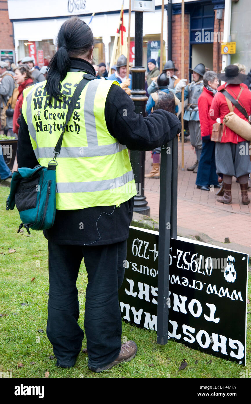 Tour guide for Ghost walks in Crewe and Nantwich Cheshire Stock Photo ...