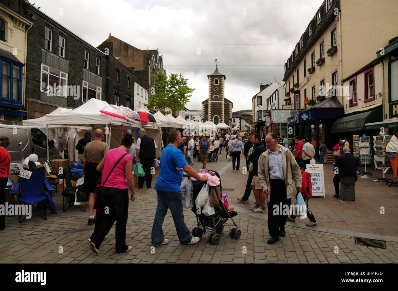 Shopping Keswick Town Centre Cumbria Stock Photo - Alamy