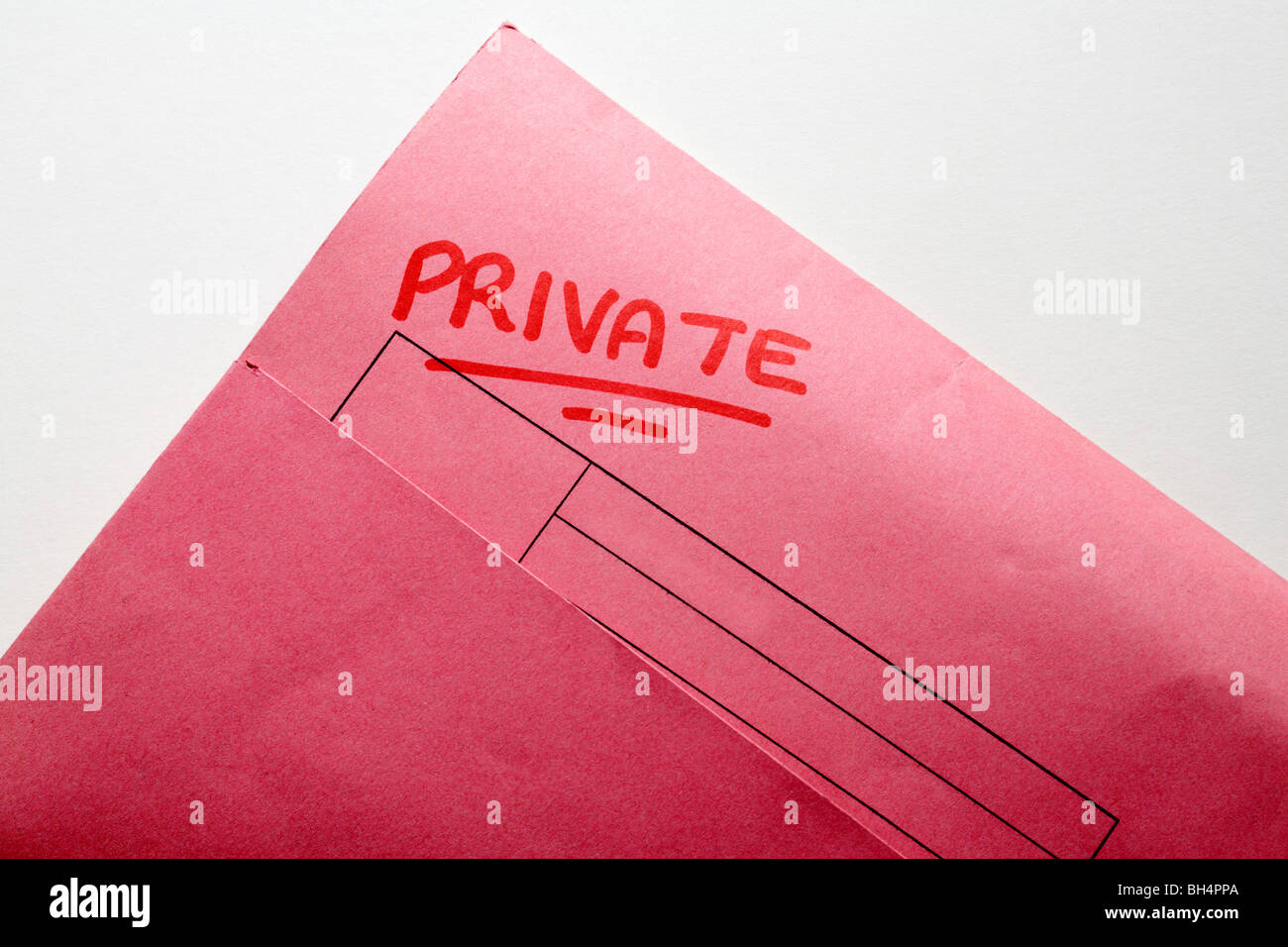 pink folder document wallet marked private Stock Photo - Alamy