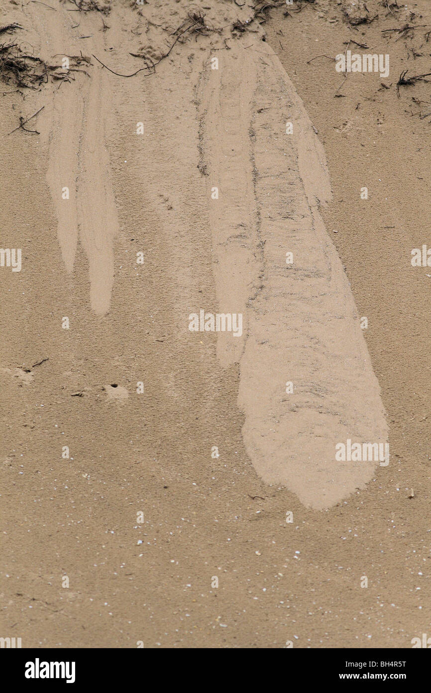 Sand sliding down the face of a sand dune due to heavy rain Stock Photo ...
