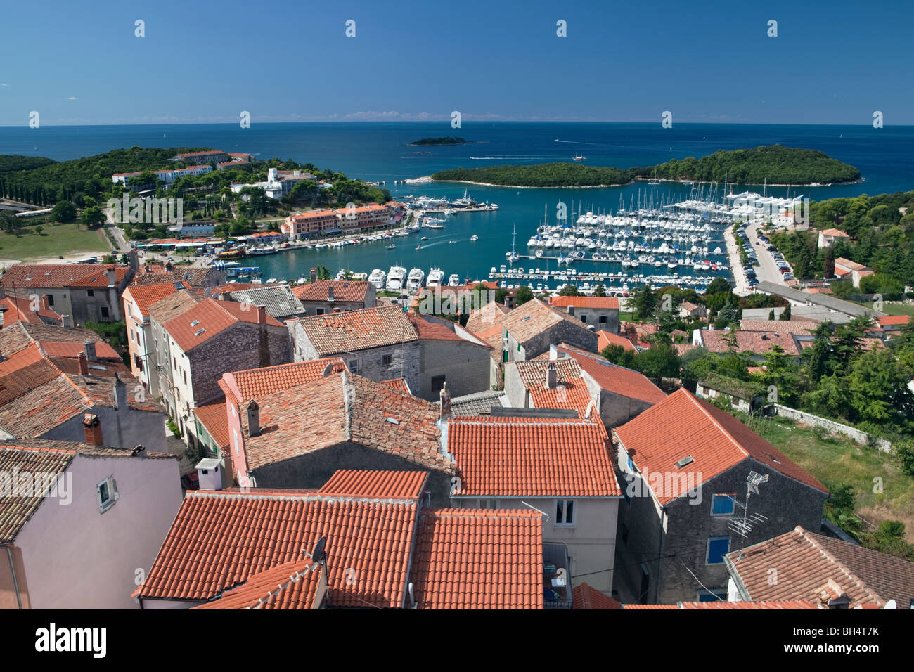 Rooftop view of Vrsar old town and marina Istria Croatia Stock Photo ...